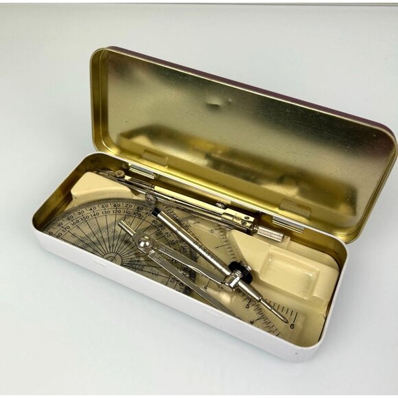 Helix | Office | 977 Queen Elizabeths Silver Jubilee Math Set Tin ...